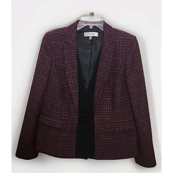Kasper | Jackets & Coats | Vintage Kasper Womens Red Black W Gold ...